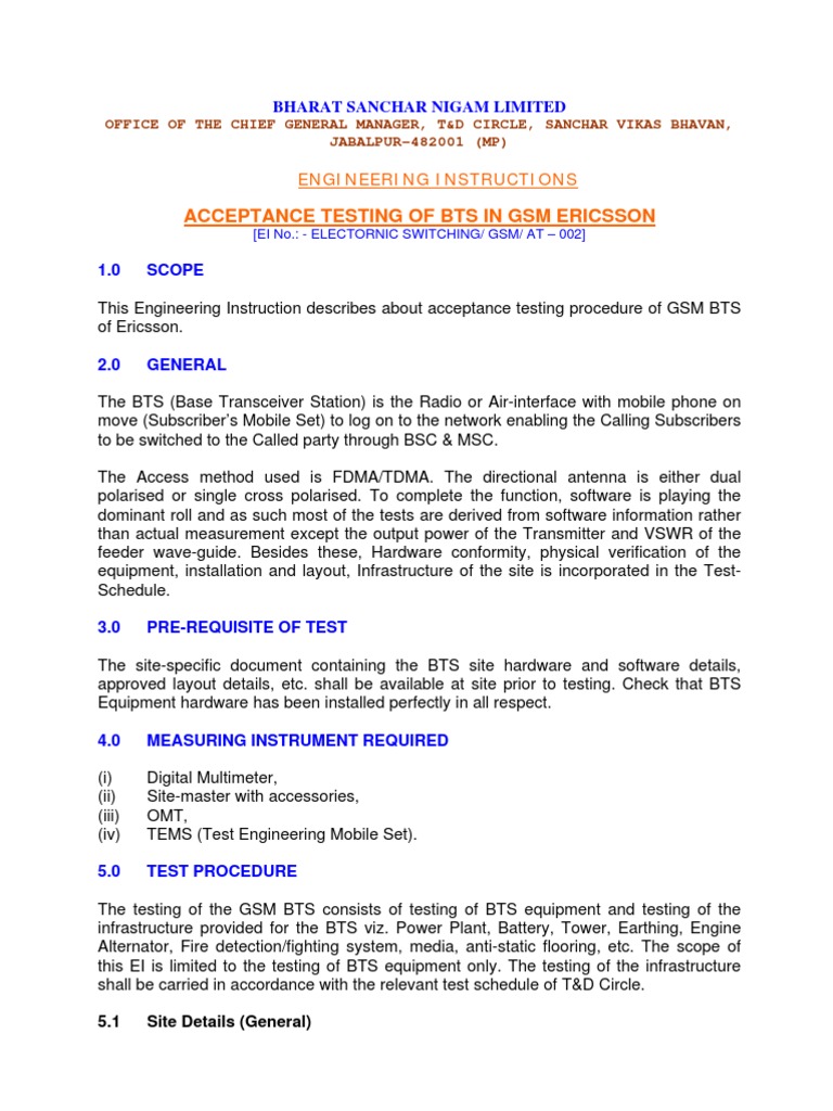 Ei GSM Ericsson) Bts at | PDF | Antenna (Radio) | Coaxial Cable