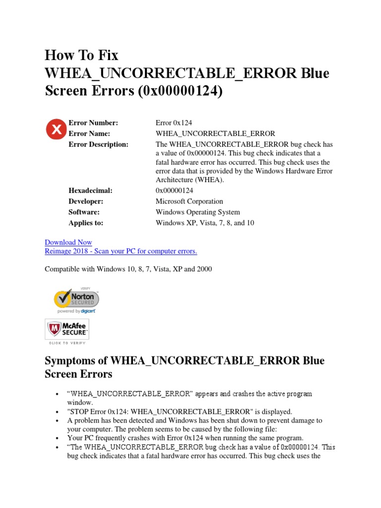 How To Fix WHEA | PDF | Device Driver | Microsoft Windows