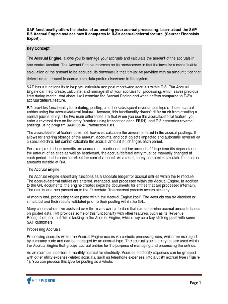 Accrual Engine | PDF | Accrual | Deferral