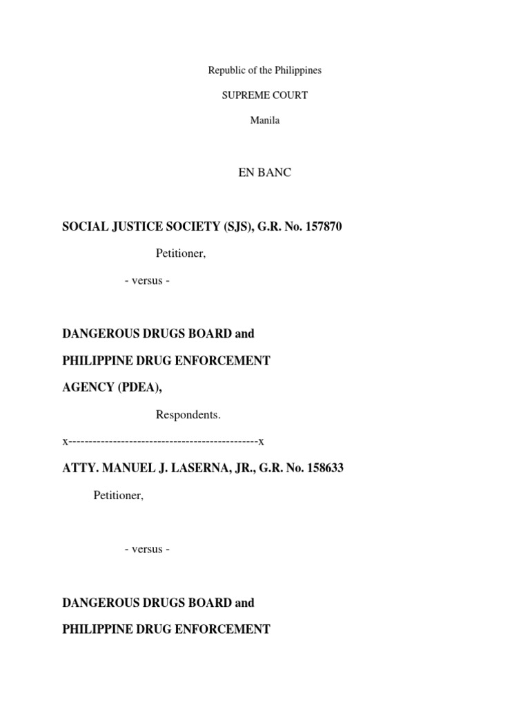 En Banc: Social Justice Society (SJS), G.R. No. 157870 | PDF | Search ...