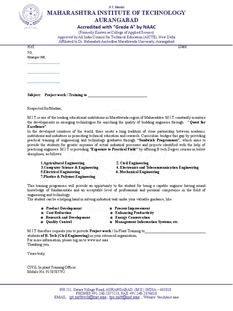 IPT Letter | PDF | Engineer | Engineering
