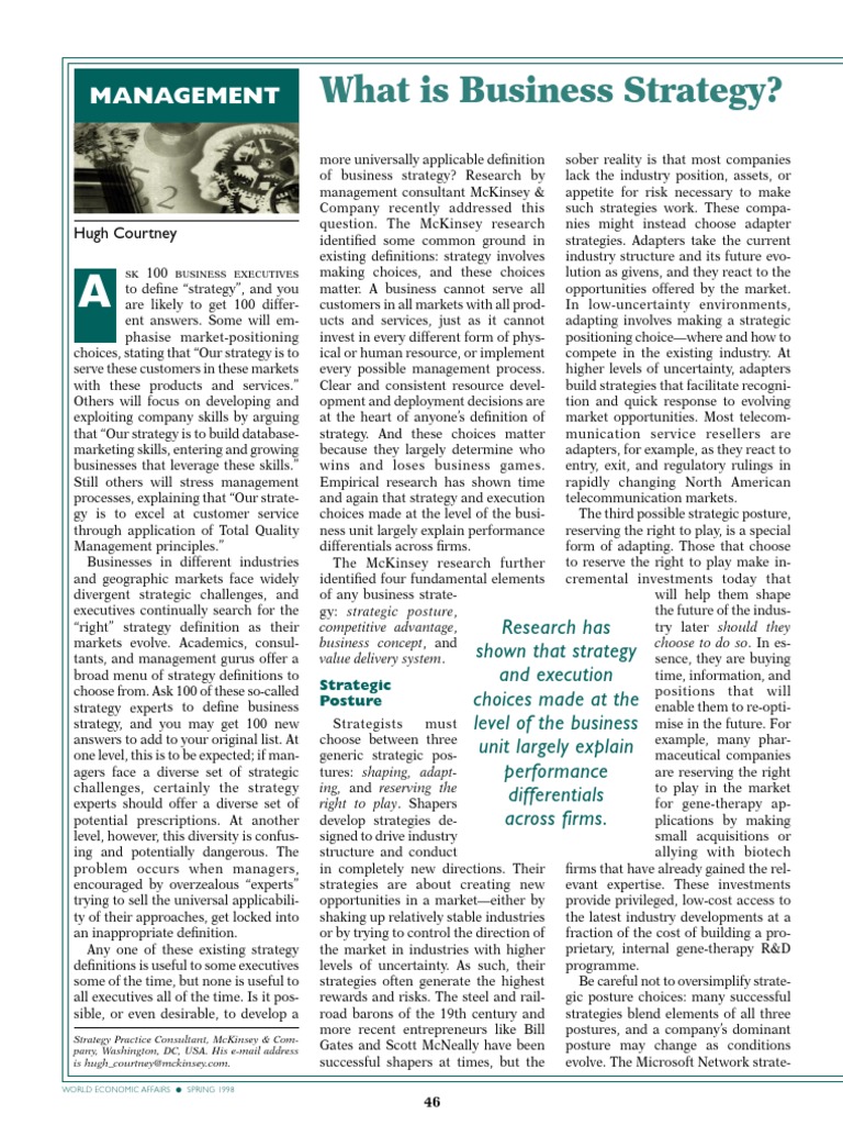 What Is Business Strategy PDF | PDF