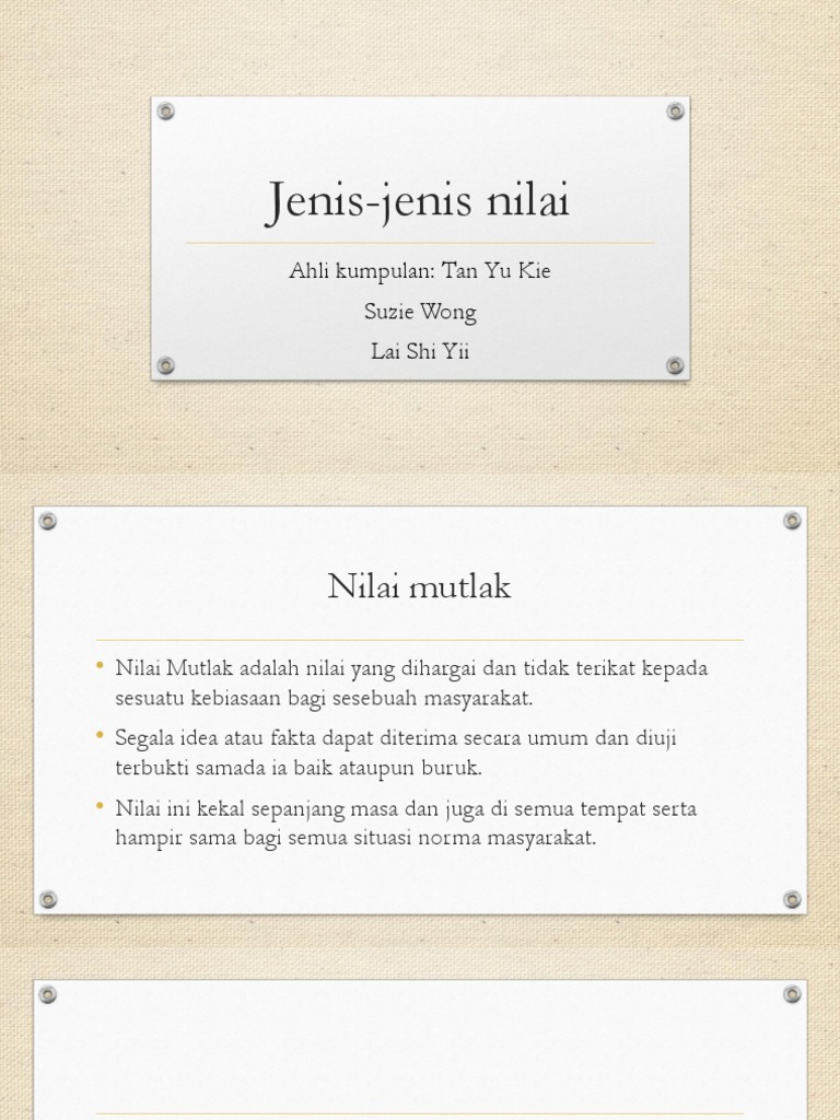 Jenis-jenis nilai dalam masyarakat | PDF