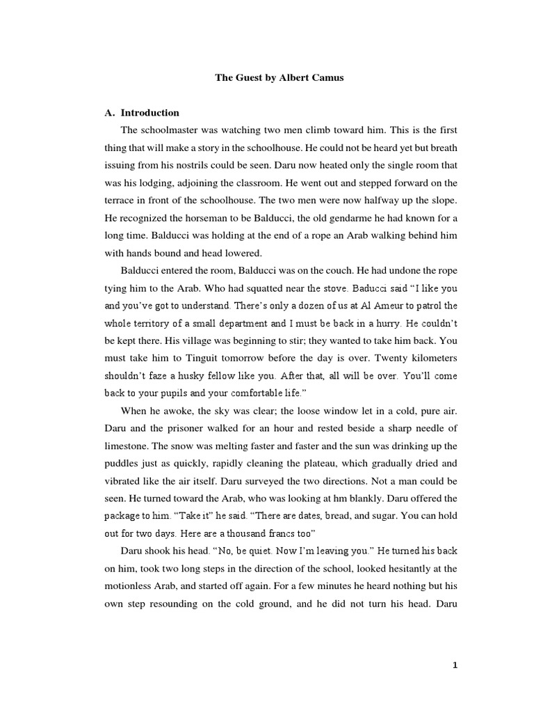 The Guest by Albert Camus | PDF | Nature