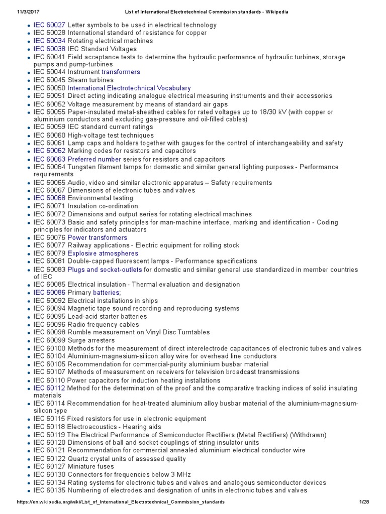 List of International Electrotechnical Commission Standards - Wikipedia ...