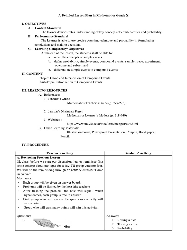 Probability | PDF | Probability | Lesson Plan