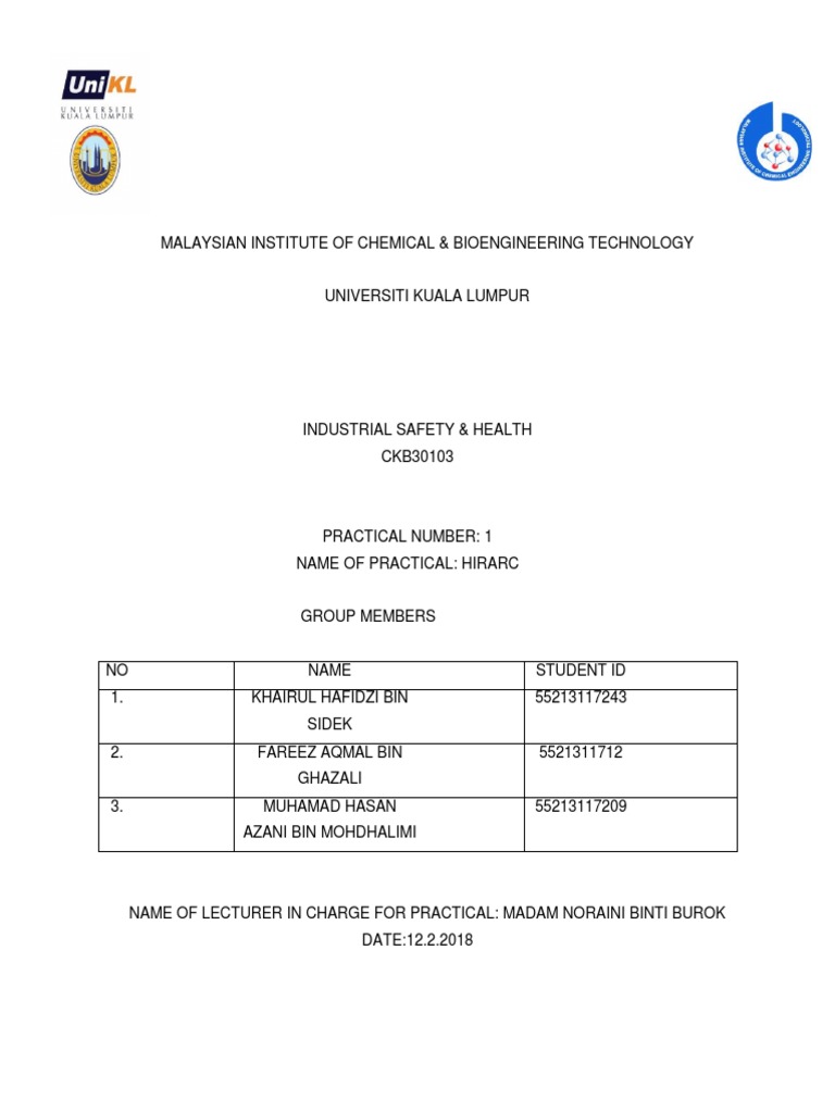 HIRARC Risk Assessment in Lab Practices | PDF | Hazards | Risk Assessment