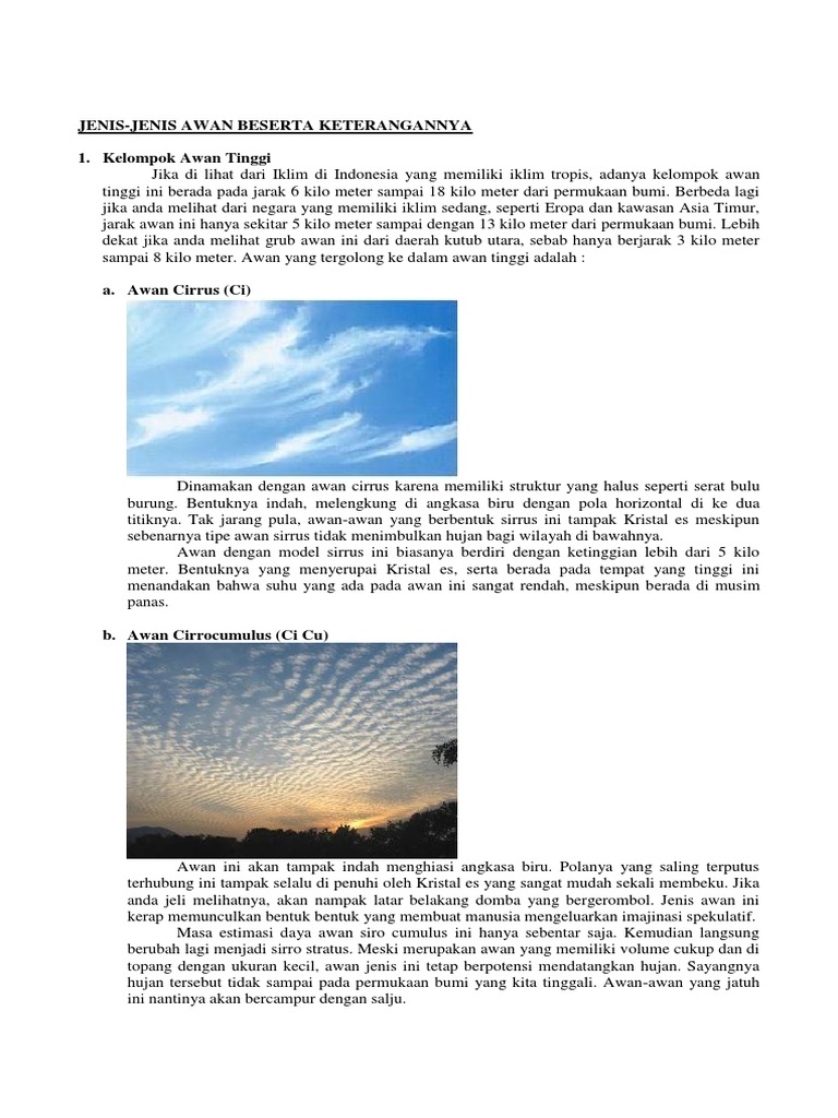 Jenis-Jenis Awan | PDF