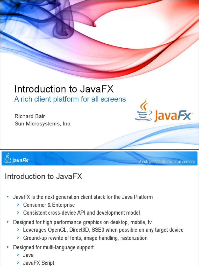 Introduction To Javafx A Rich Client Platform For All Screens Pdf Class Computer 