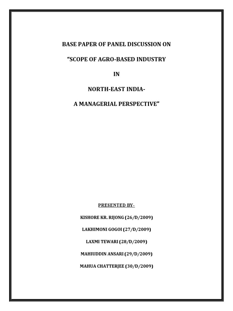 Base Paper of Panel Discussion On | PDF | Agriculture | Market (Economics)