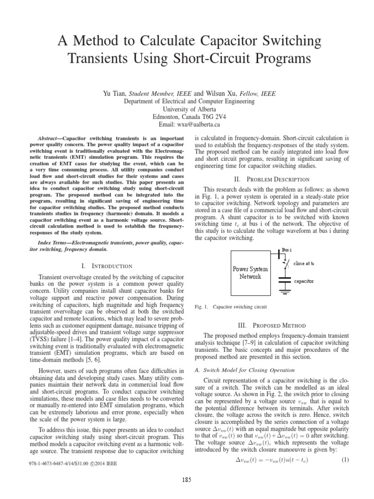 Capacitor Switching | PDF | Electrical Network | Capacitor