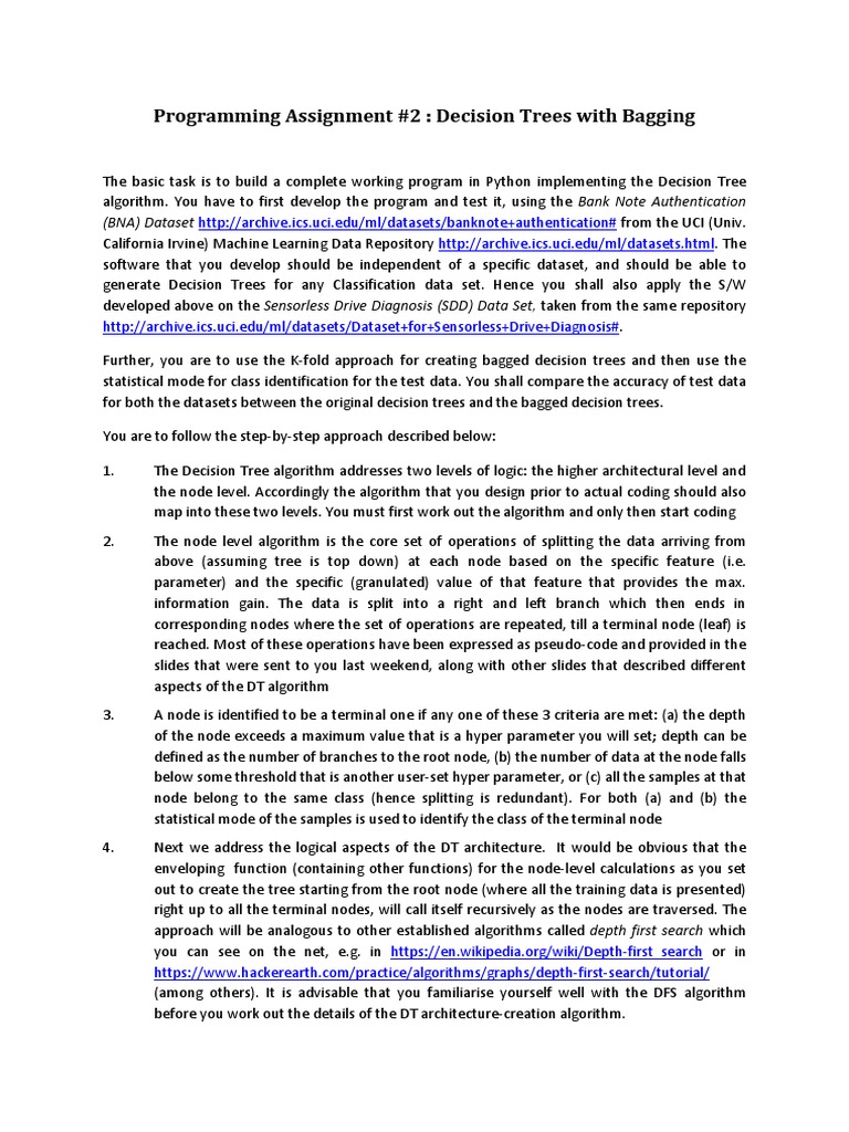 Programming Assignment 2 - Decision Trees and Random Forests | PDF | Areas Of Computer Science ...