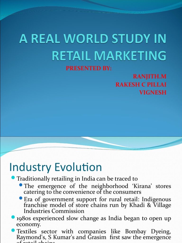 Presented By: Ranjith.M Rakesh C Pillai Vignesh | PDF | Retail ...