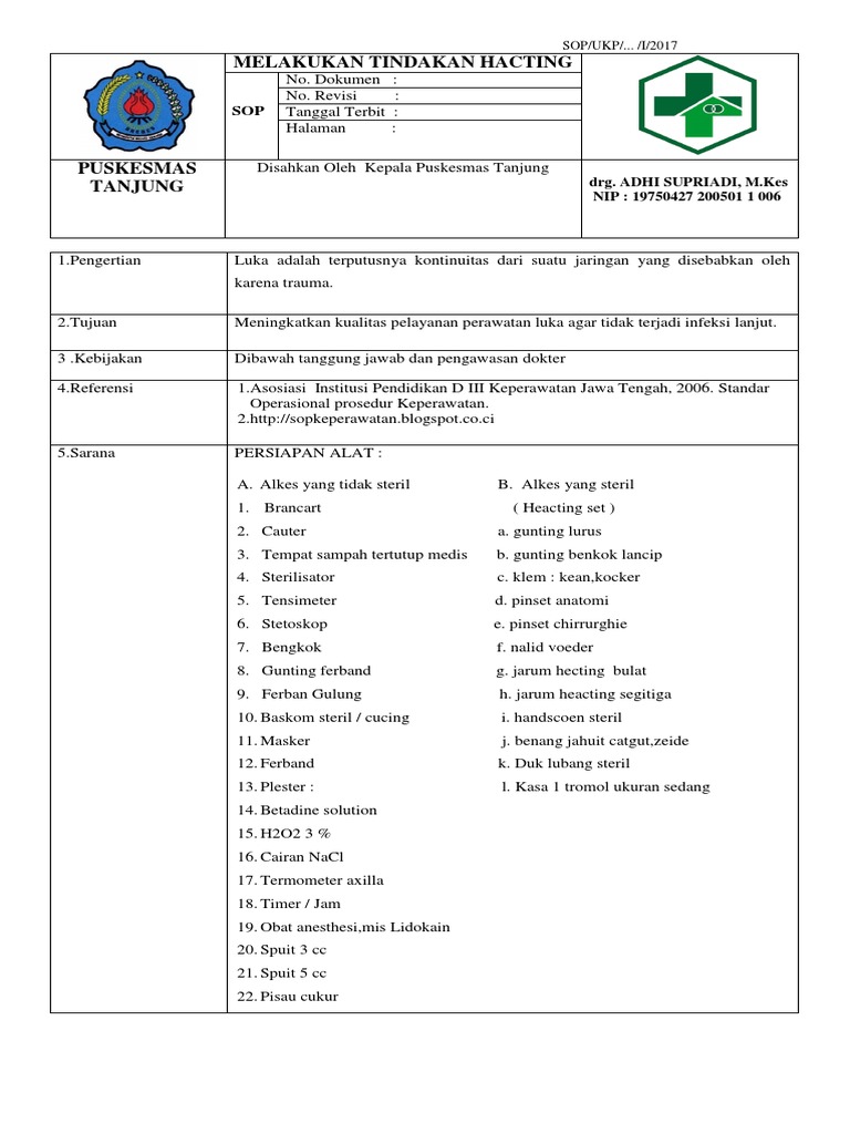 Sop Melakukan Tindakan Hacting | PDF