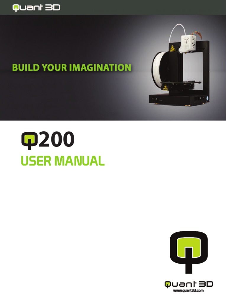 Q200 User Manual PDF | PDF | Extrusion | Printer (Computing)