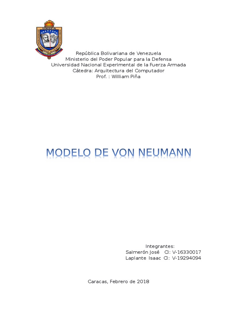 Modelo de Von Neumann | PDF | Almacenamiento de datos de la computadora ...