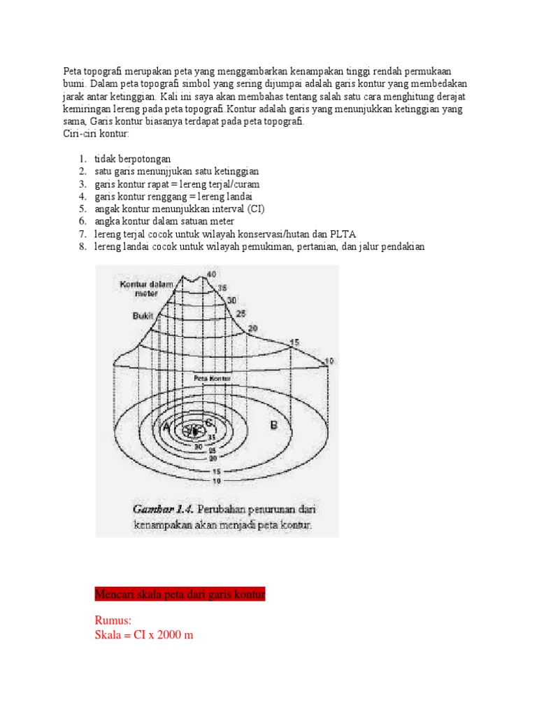 Calculating Slope on Topographic Maps | PDF
