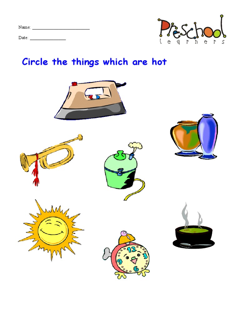 Circle The Things Which Are Hot: Name: - Date | PDF