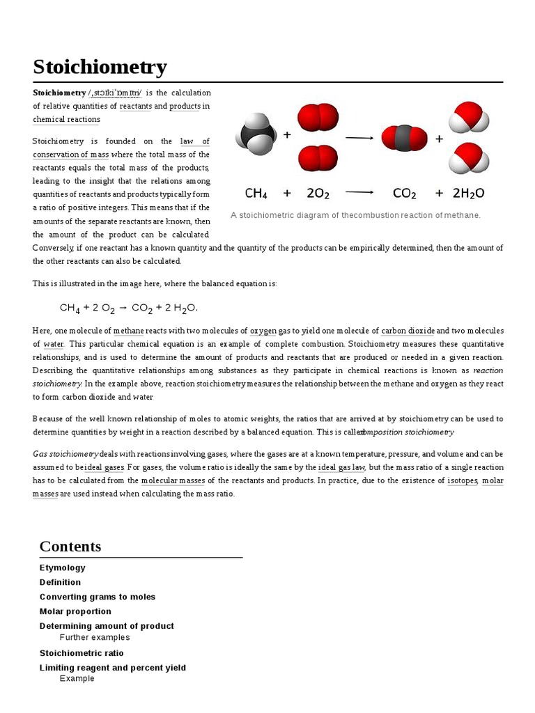 Stoichiometry PDF | PDF | Stoichiometry | Mole (Unit)