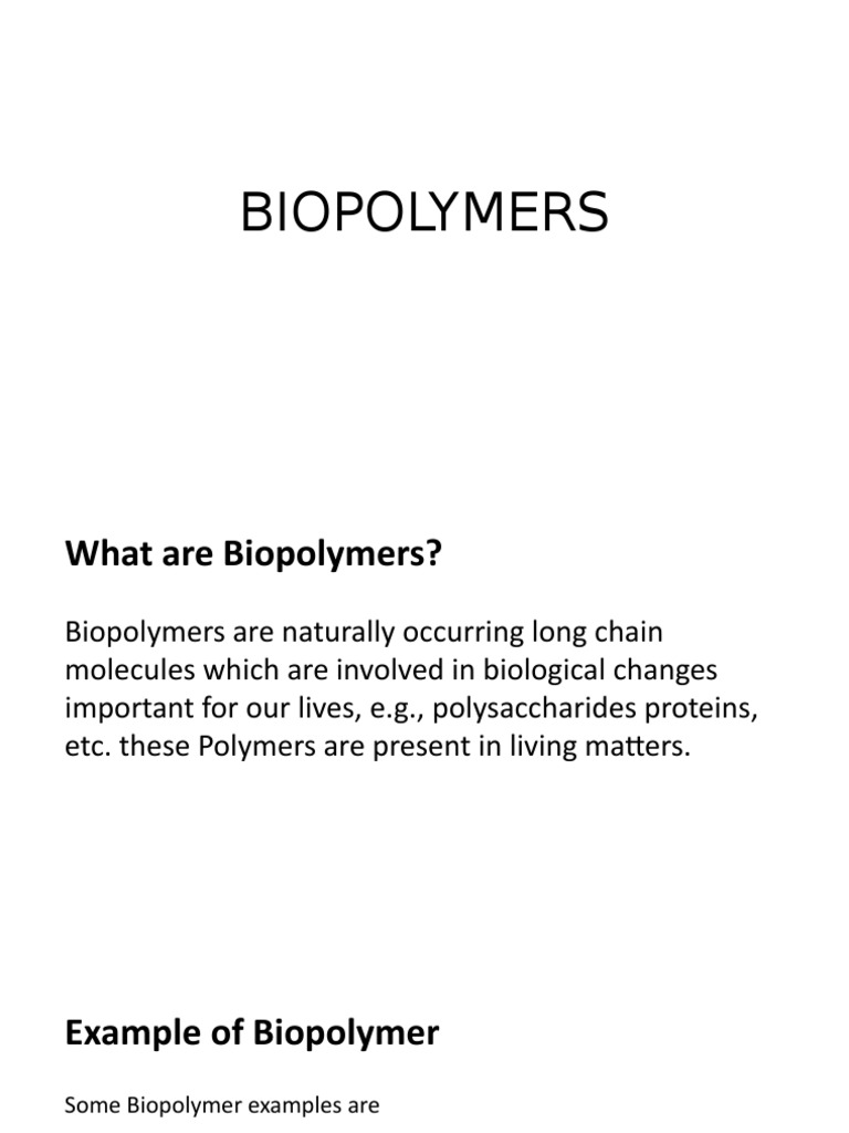 Biopolymers | PDF | Biopolymer | Nucleic Acids