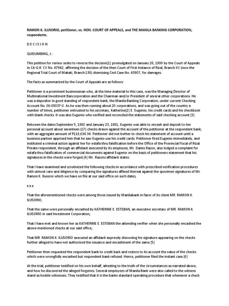 Ramon K. Ilusorio, Petitioner, vs. Hon. Court of Appeals, and The ...