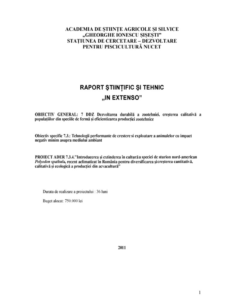 Proiect Piscicol PDF | PDF