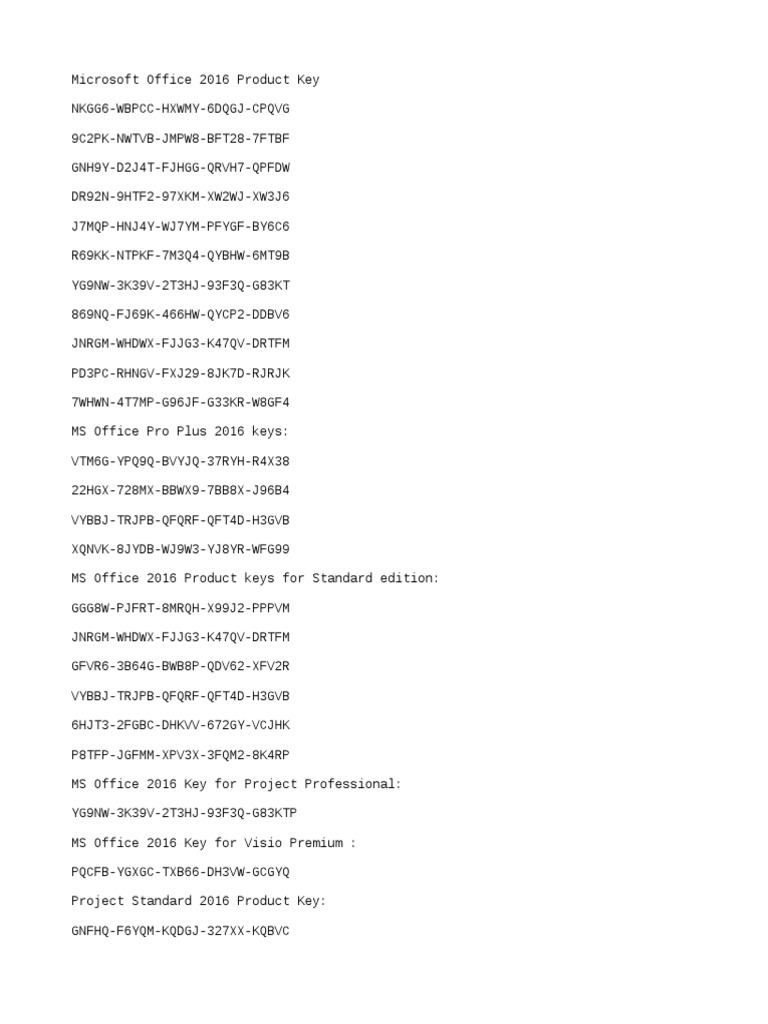 MS Word 2016 Serial Key | PDF