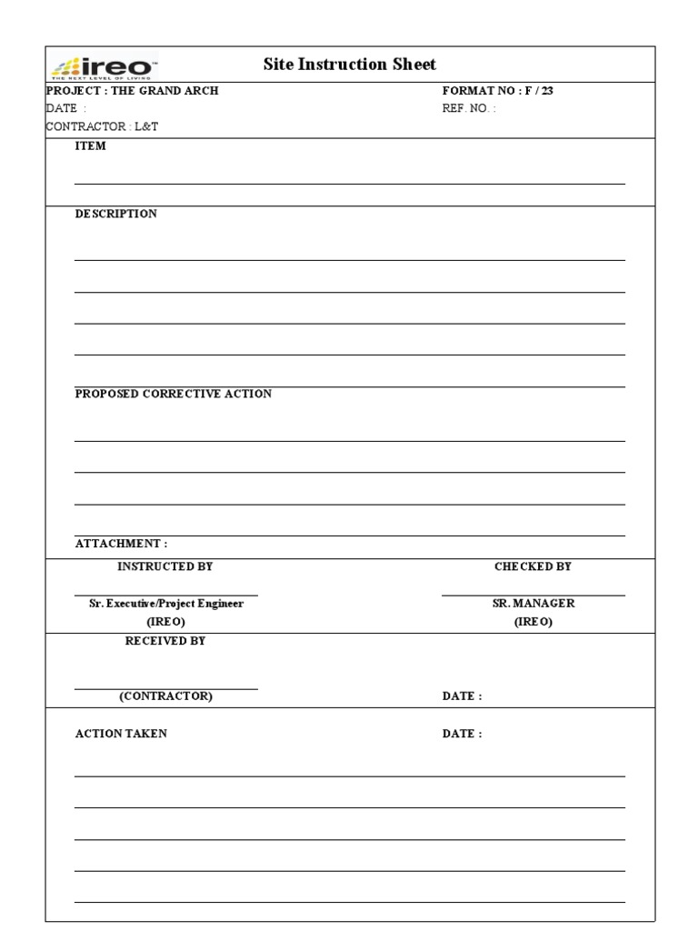 Site Instruction | PDF