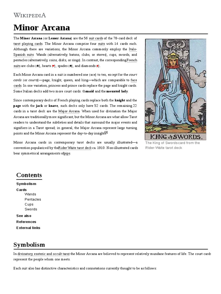 Minor Arcana | PDF | Tarot | Objects Used For Divination
