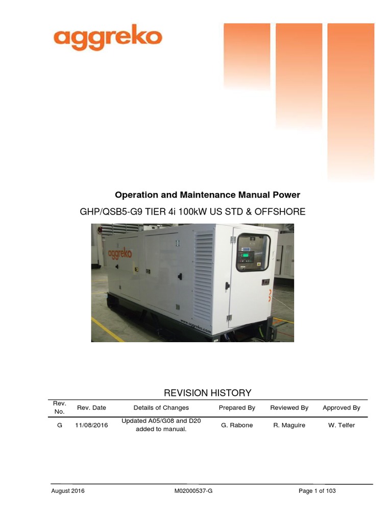 Aggreko_100kW User Manual.pdf | Instrumentation | Engines | Free 30-day ...