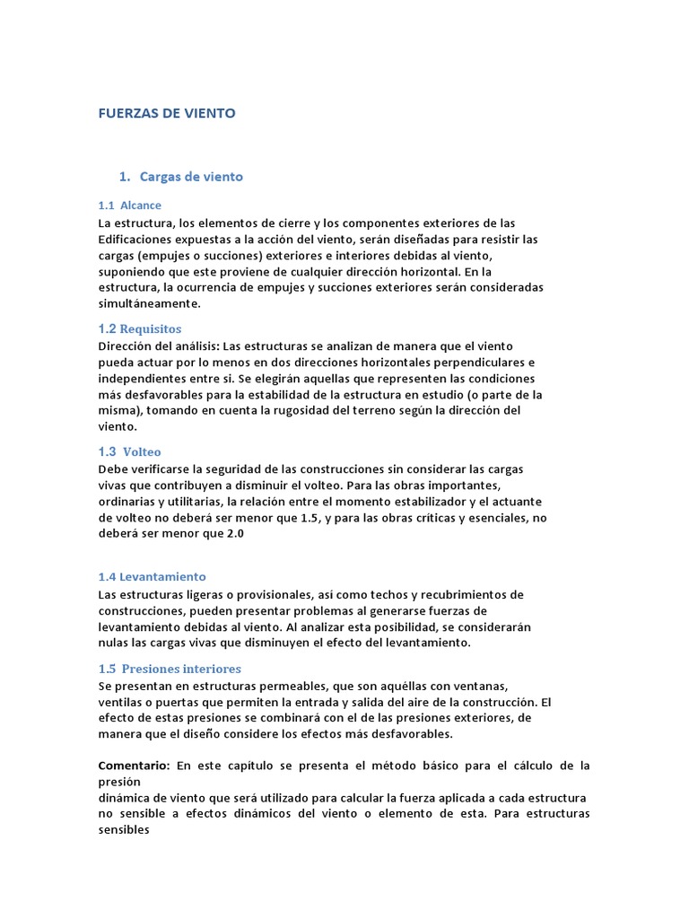 Cargas de Viento | PDF | Herida | Barlovento y sotavento