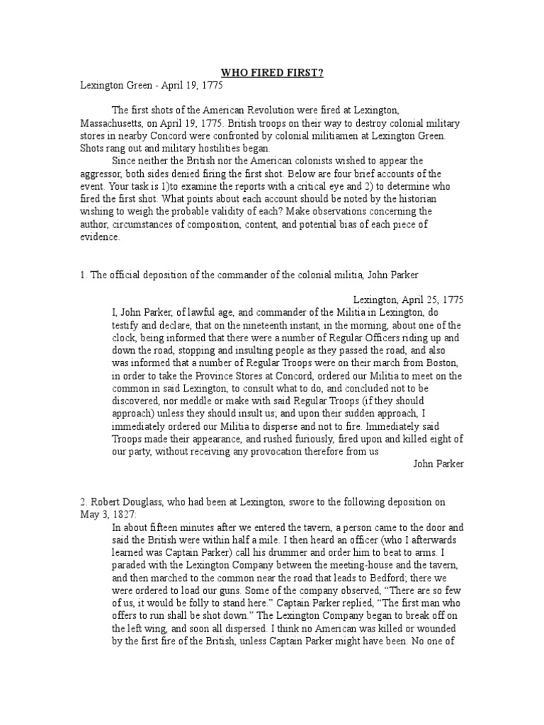 Who Fired The First Shot | PDF | Military | Conflicts