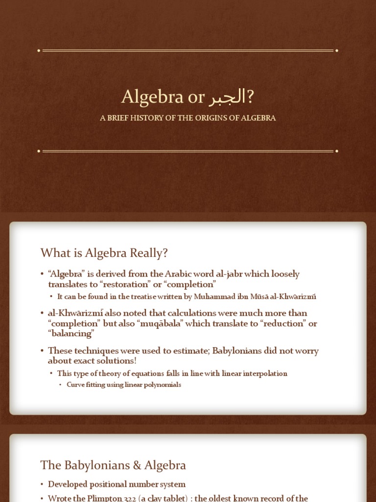 Algebra's Ancient Origins | PDF | Philosophy | Religion & Spirituality