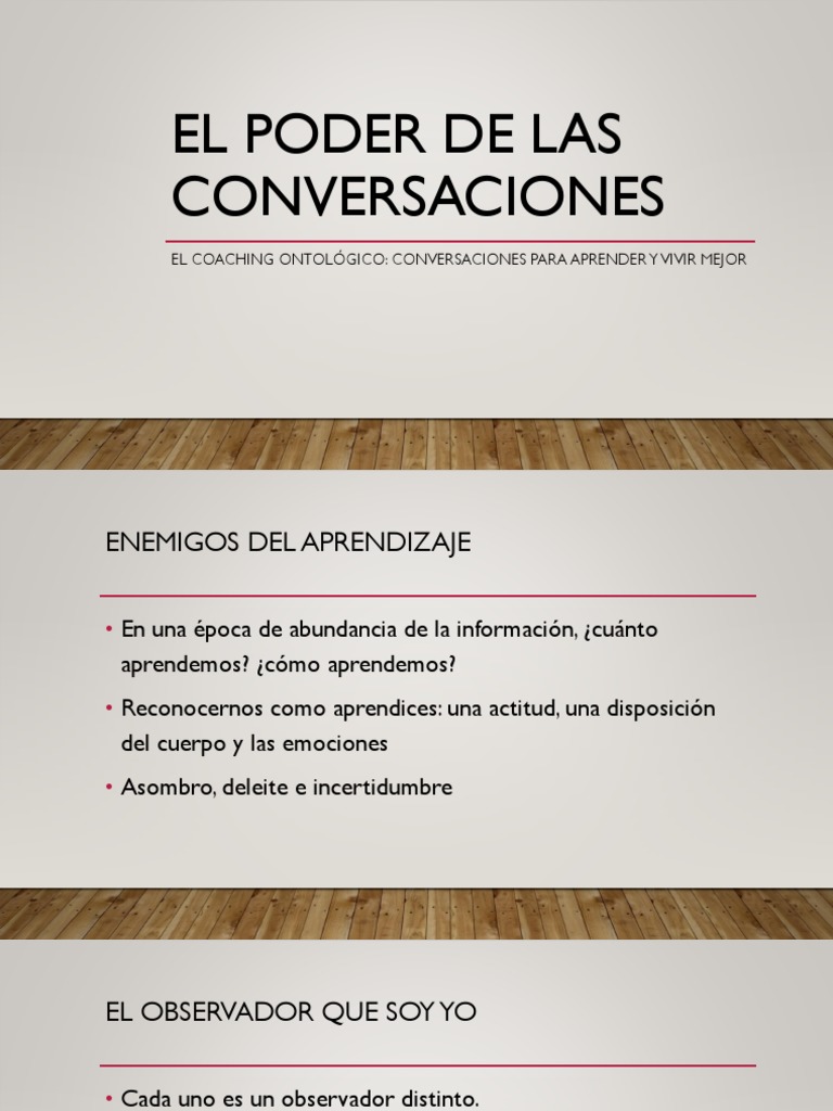 El Poder de Las Conversaciones | PDF | Aprendizaje | Cognición