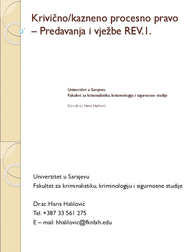 KPP - Temeljna Nacela Krivicnog Procesnog Prava - REV.1. | PDF