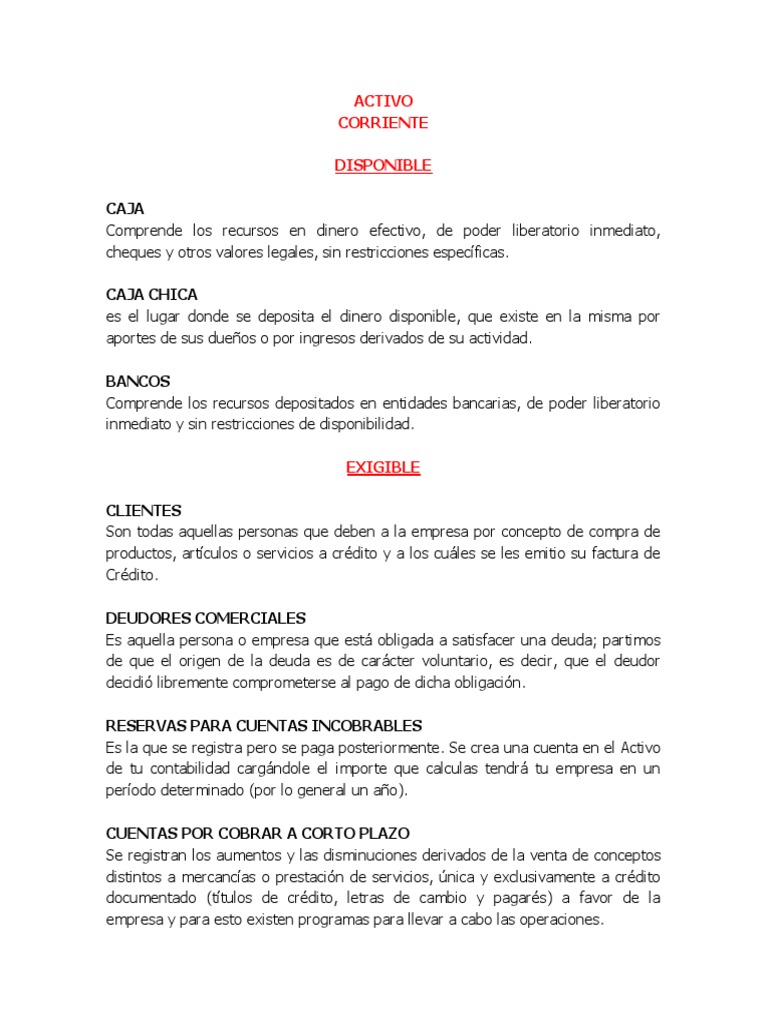 Clasificacion de Cuentas Activo y Pasivo 3ro Basico | Descargar gratis PDF | Bancos | Impuestos