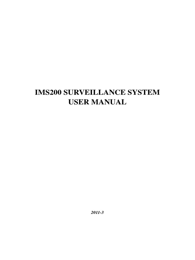 IMS200 Surveillance System User Manual | PDF | Menu (Computing) | Point ...