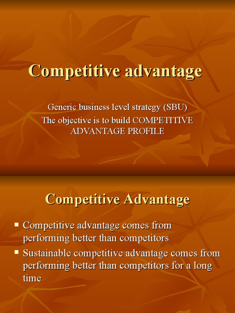 Generic Business Level Strategy (SBU) | PDF | Competitive Advantage ...