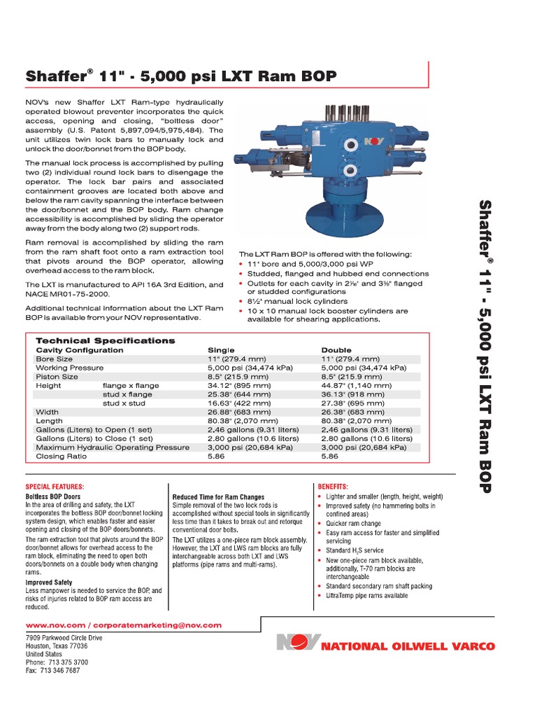 Shaffer 11 5000 LXT Rams (Ypf) | PDF