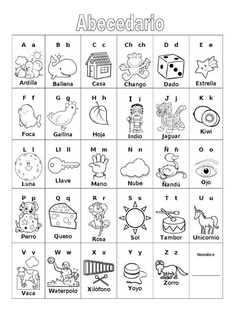 Abecedario Ilustrado para Colorear | PDF