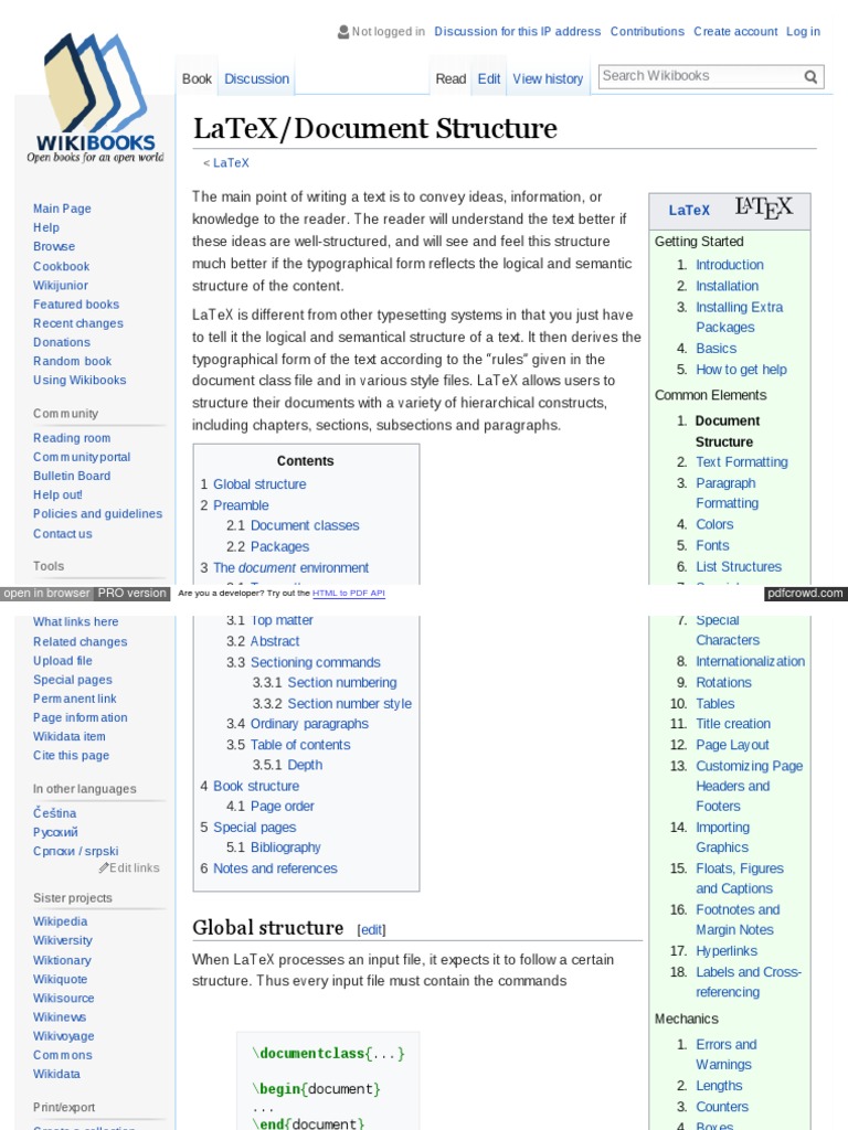 LaTeX Document Structure | PDF | Portable Document Format | Html