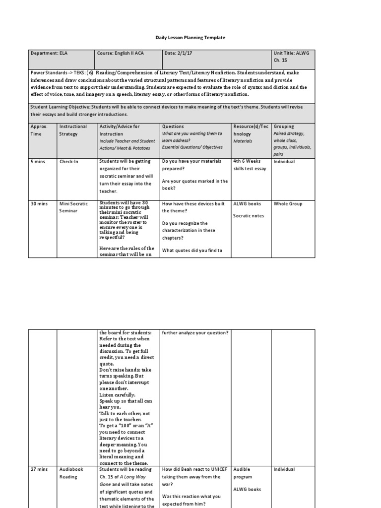 Lesson Plan 4 | PDF | Lesson Plan | Human Communication