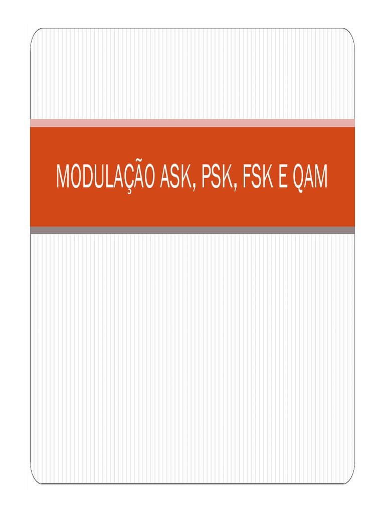 Modulacao ASK PSK FSK e QAM PDF | PDF | Modulação | Ondas