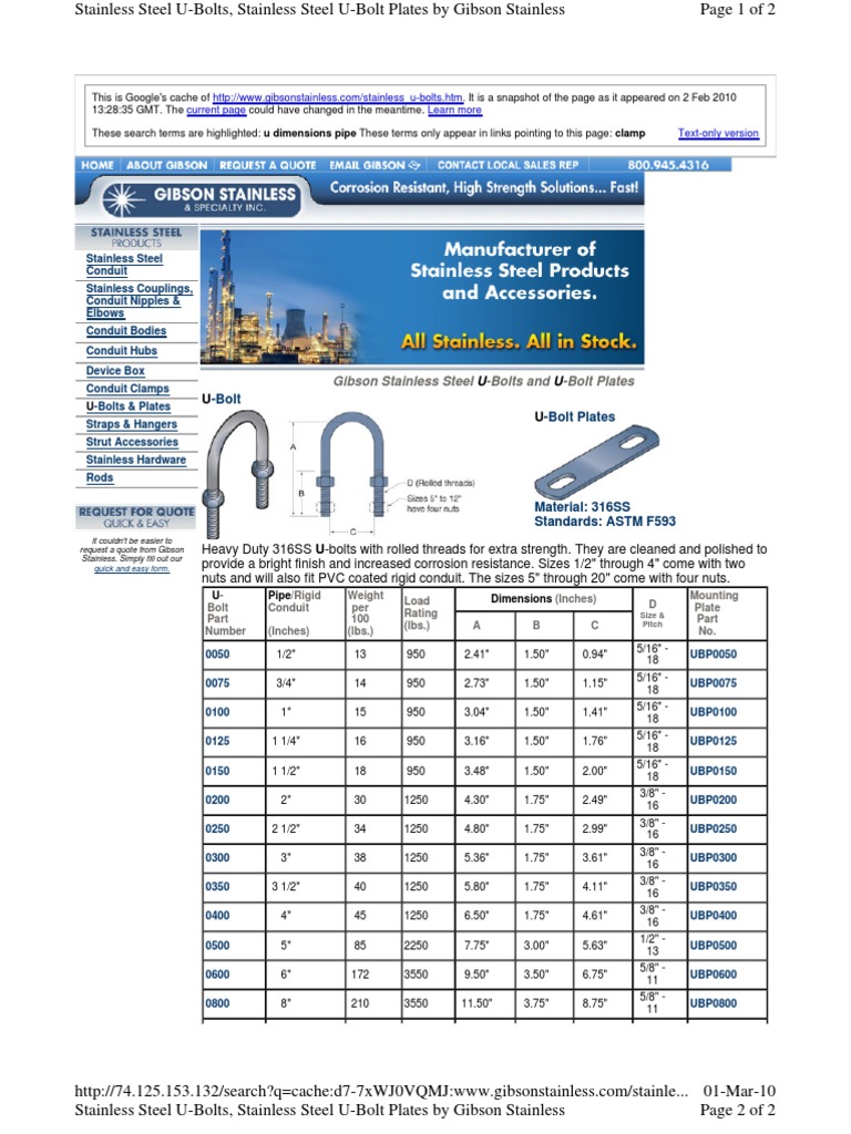U Clamp | PDF | Pipe (Fluid Conveyance) | Tools