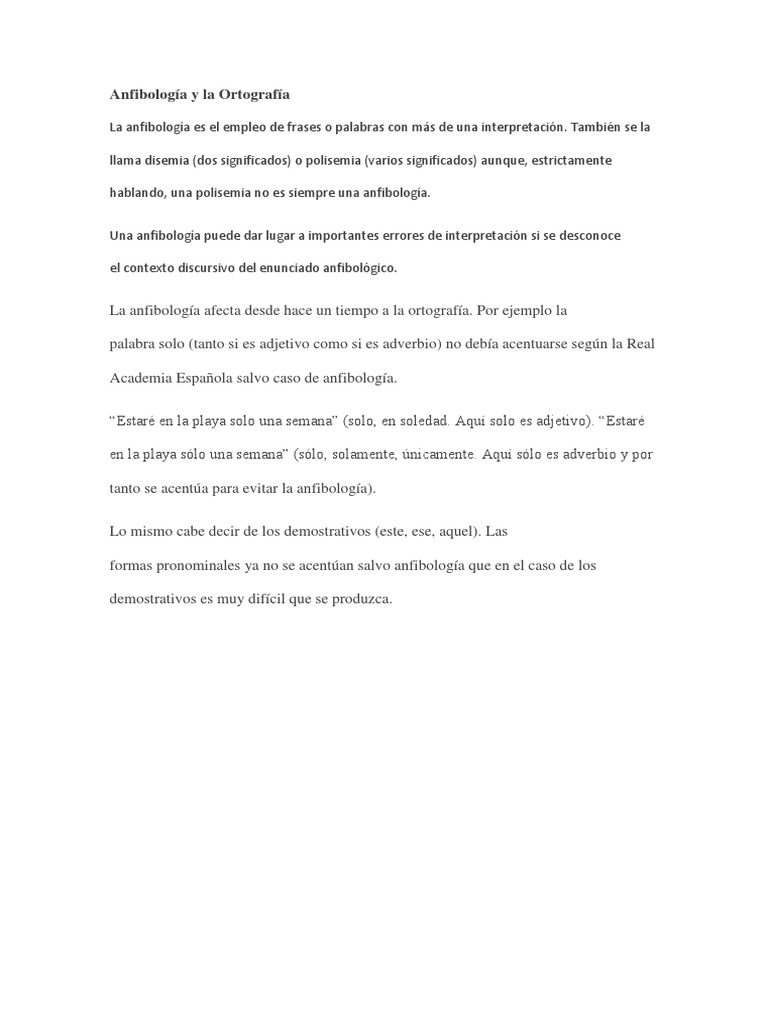 Anfibología y su impacto en ortografía | PDF | Sintaxis | Lógica