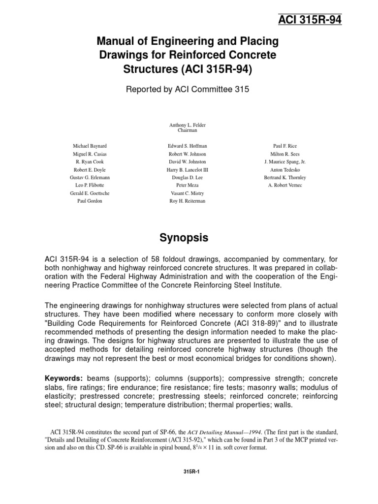 Manual of Engineering and Placing Drawings For Reinforced Concrete ...