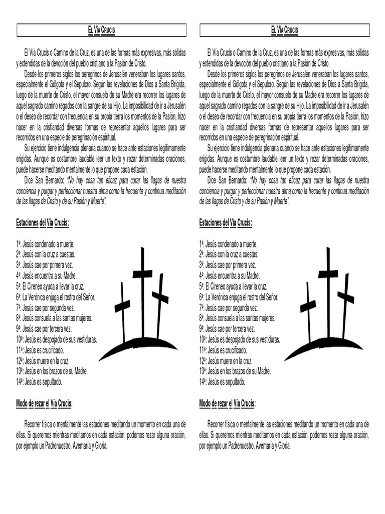 Via Crucis PDF | Descargar gratis PDF | Estaciones de la Cruz | Oración