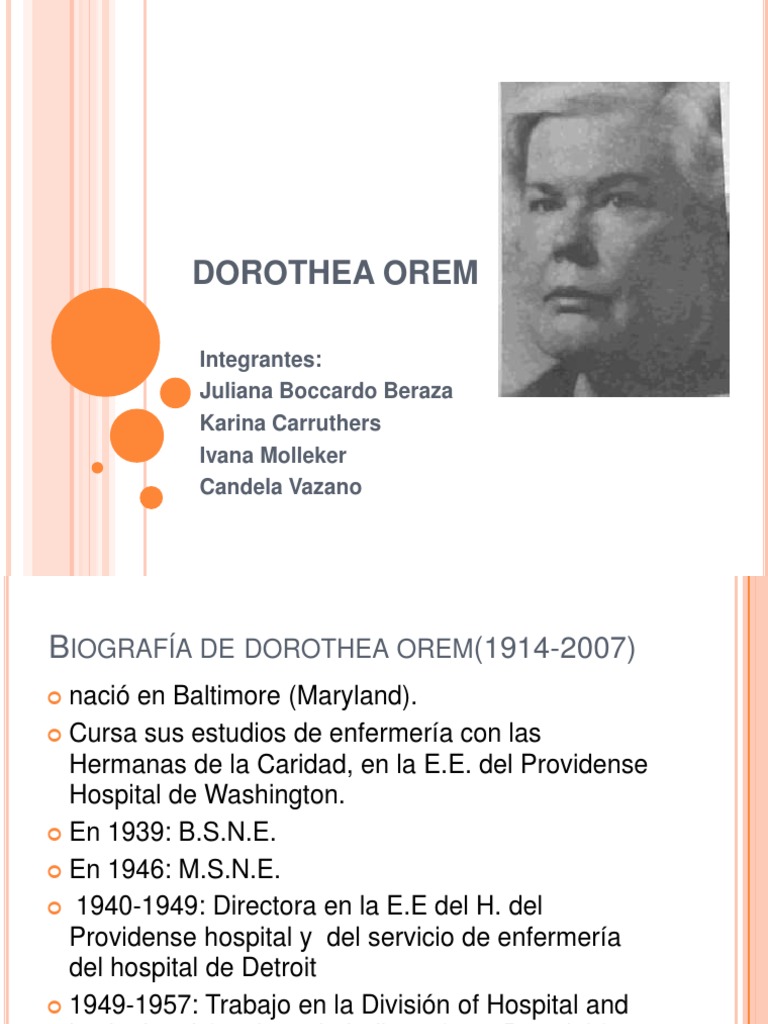 Dorothea Orem | PDF | Enfermería | Conceptos psicologicos