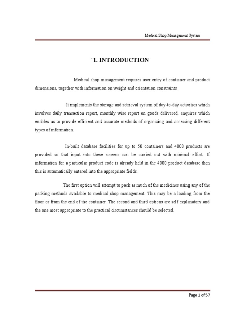 Medical Shop Management System | PDF | Feasibility Study | Oracle Database