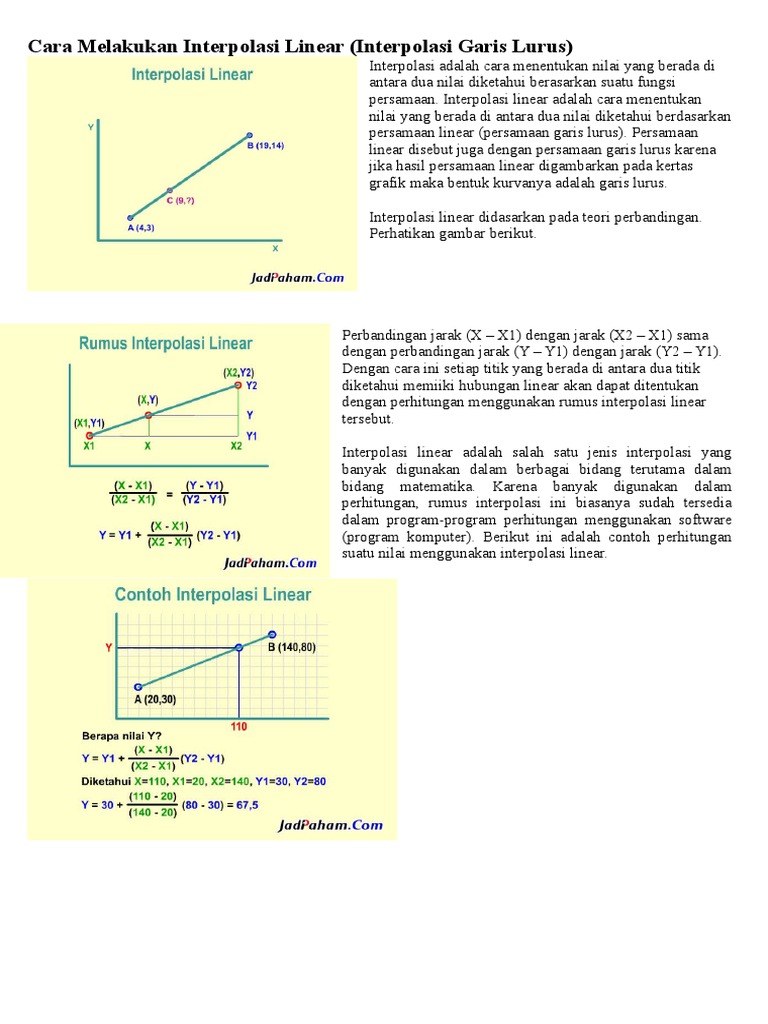 Cara Menghitung Interpolasi Linear | PDF